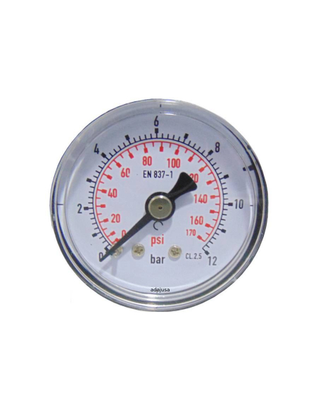 Pressure gauges 40mm 1/8 0-12 Bar Metal Work | ADAJUSA