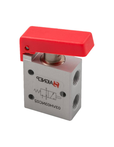 Limit switch red push button pneumatic 1/8 3/2 NC monostable with ...