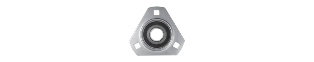 Triangular flange housings with bearings already mounted in stamped ...